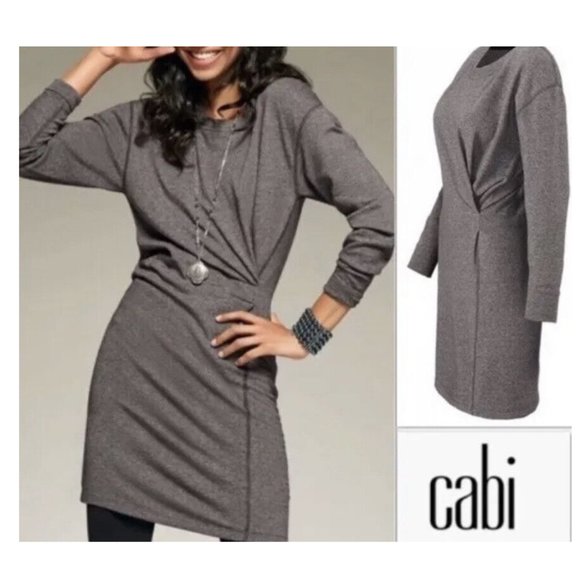 CAbi | Dresses | Cabi Gray Long Sleeve Knit Dress 231 | Poshmark